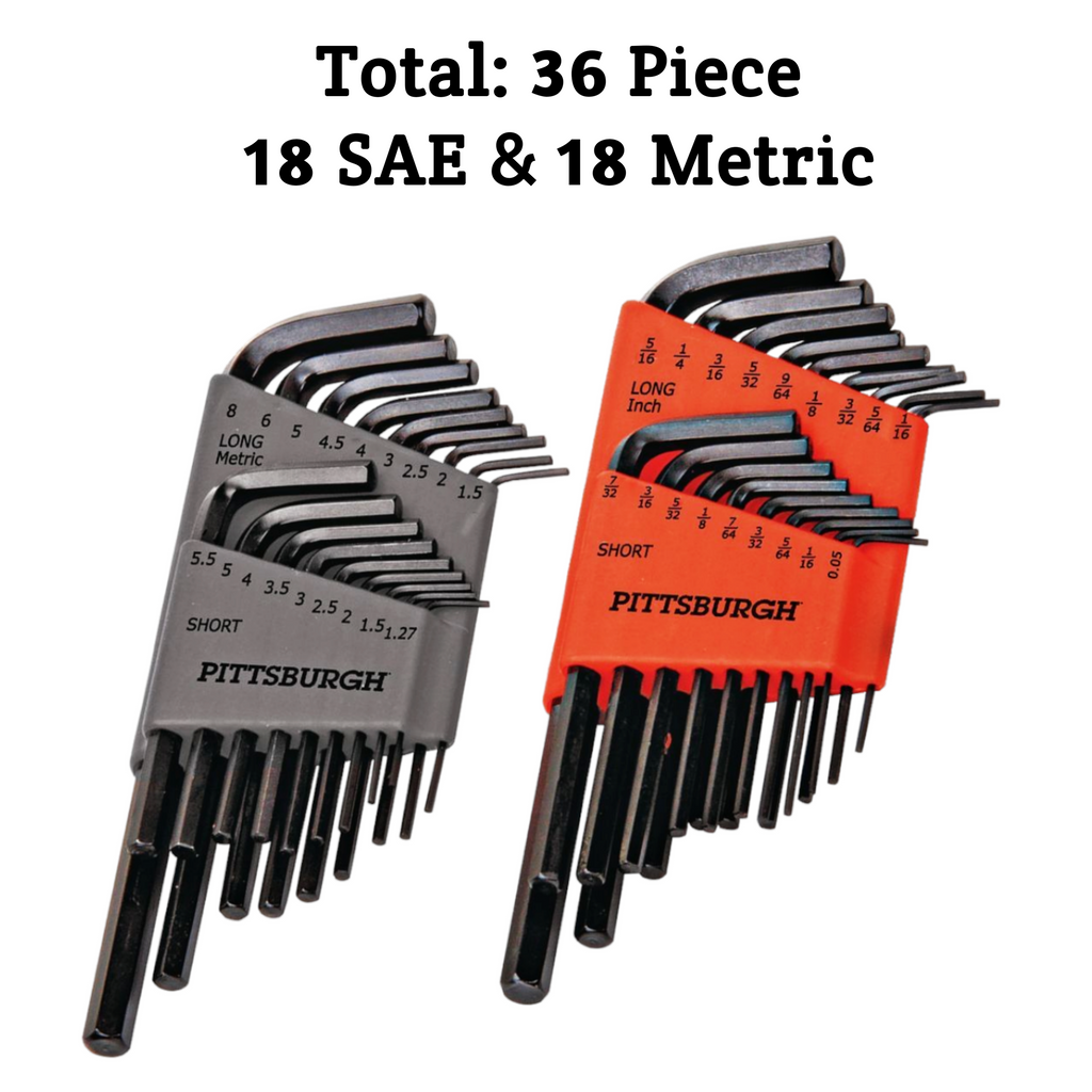 36-Piece SAE & Metric Chrome Vanadium Hex Key Set – BMart & Services