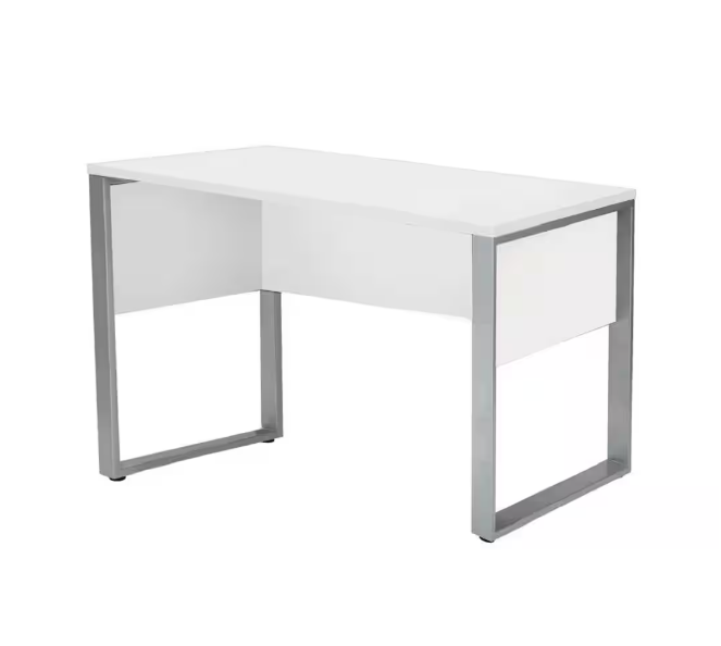 47x24 White Wood Computer Desk with Wire Management - Modern Minimalist ...